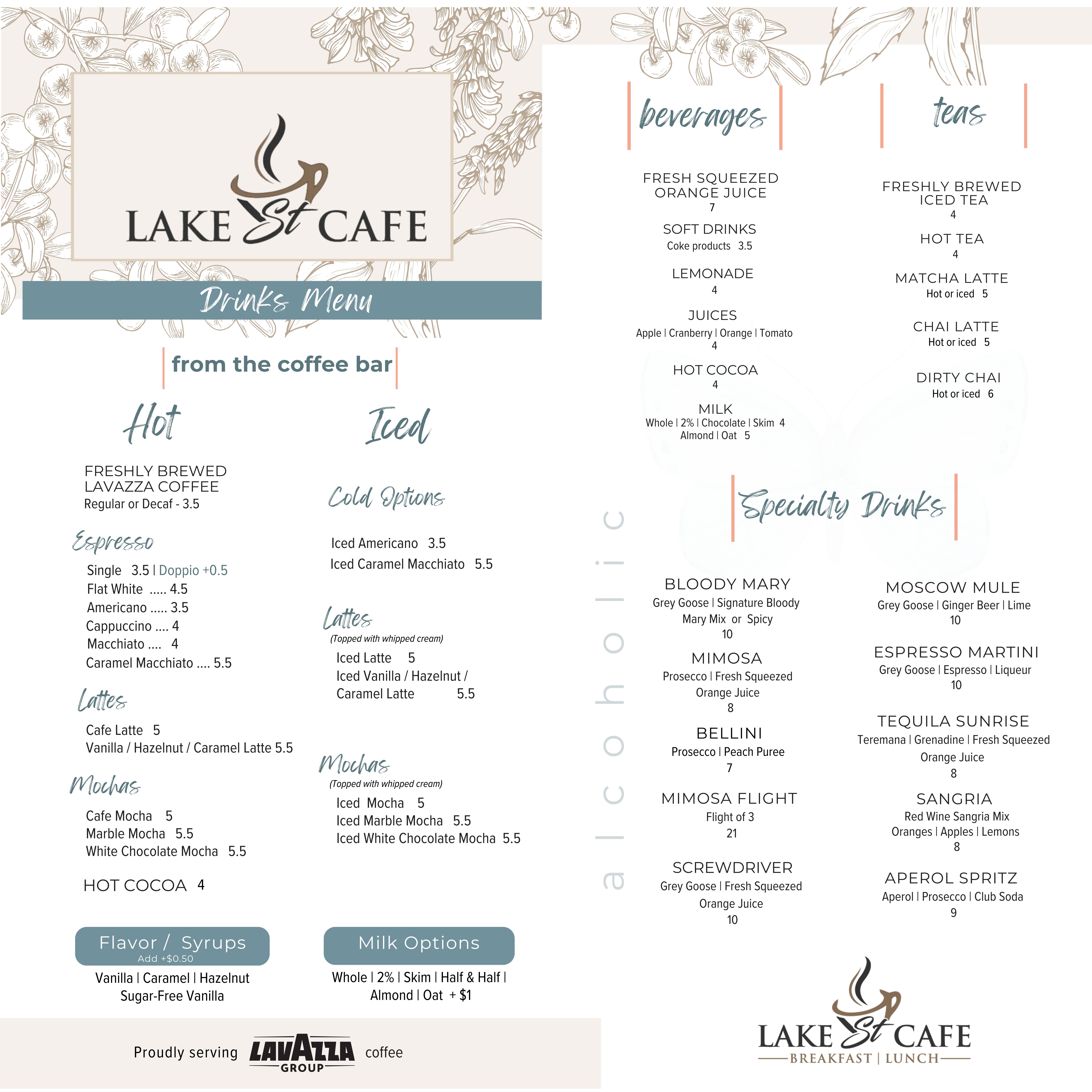 Menu – Lake St Cafe